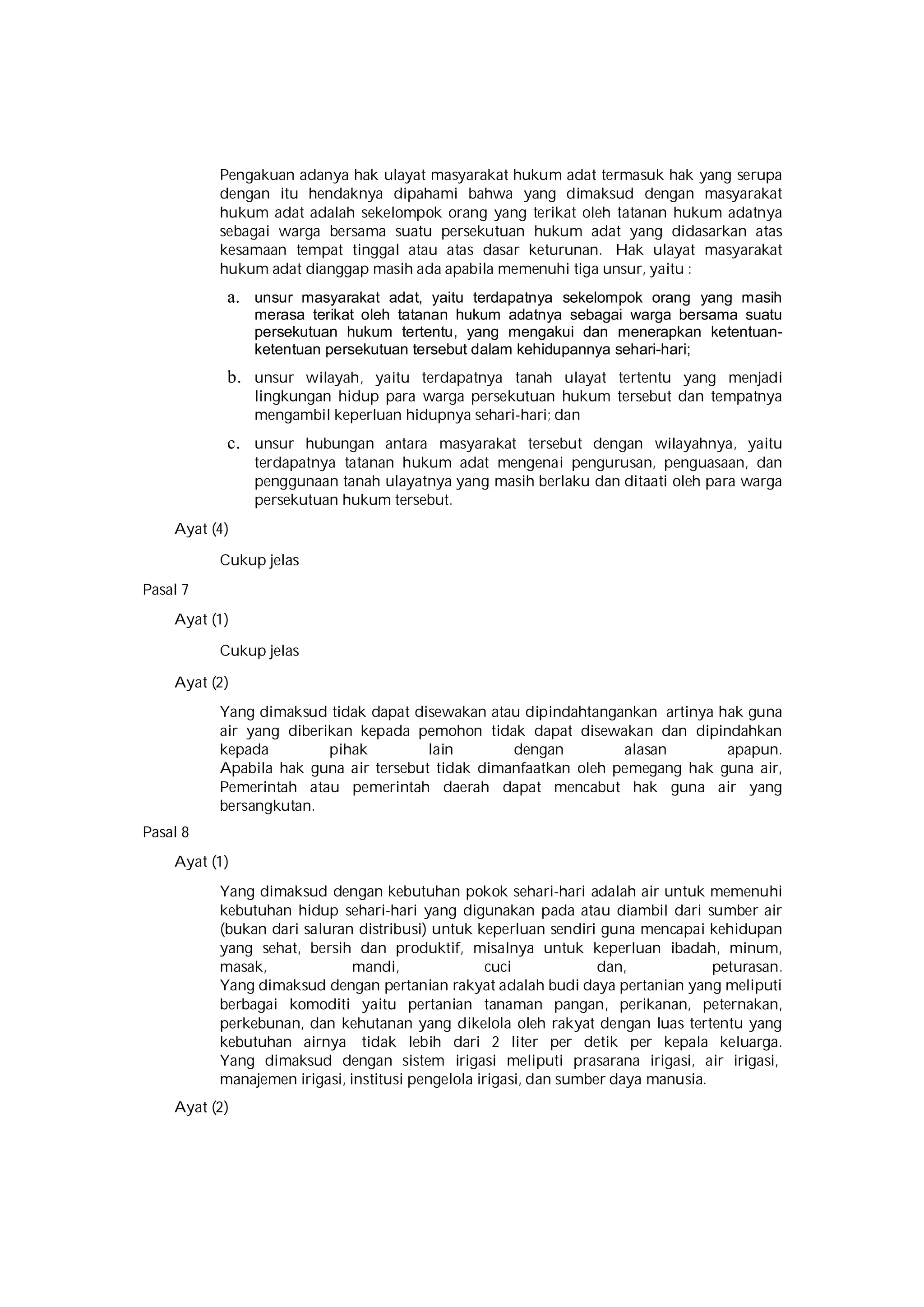 Undang-undang No. 7 Tahun 2004 tentang Sumber Daya Air | PDF