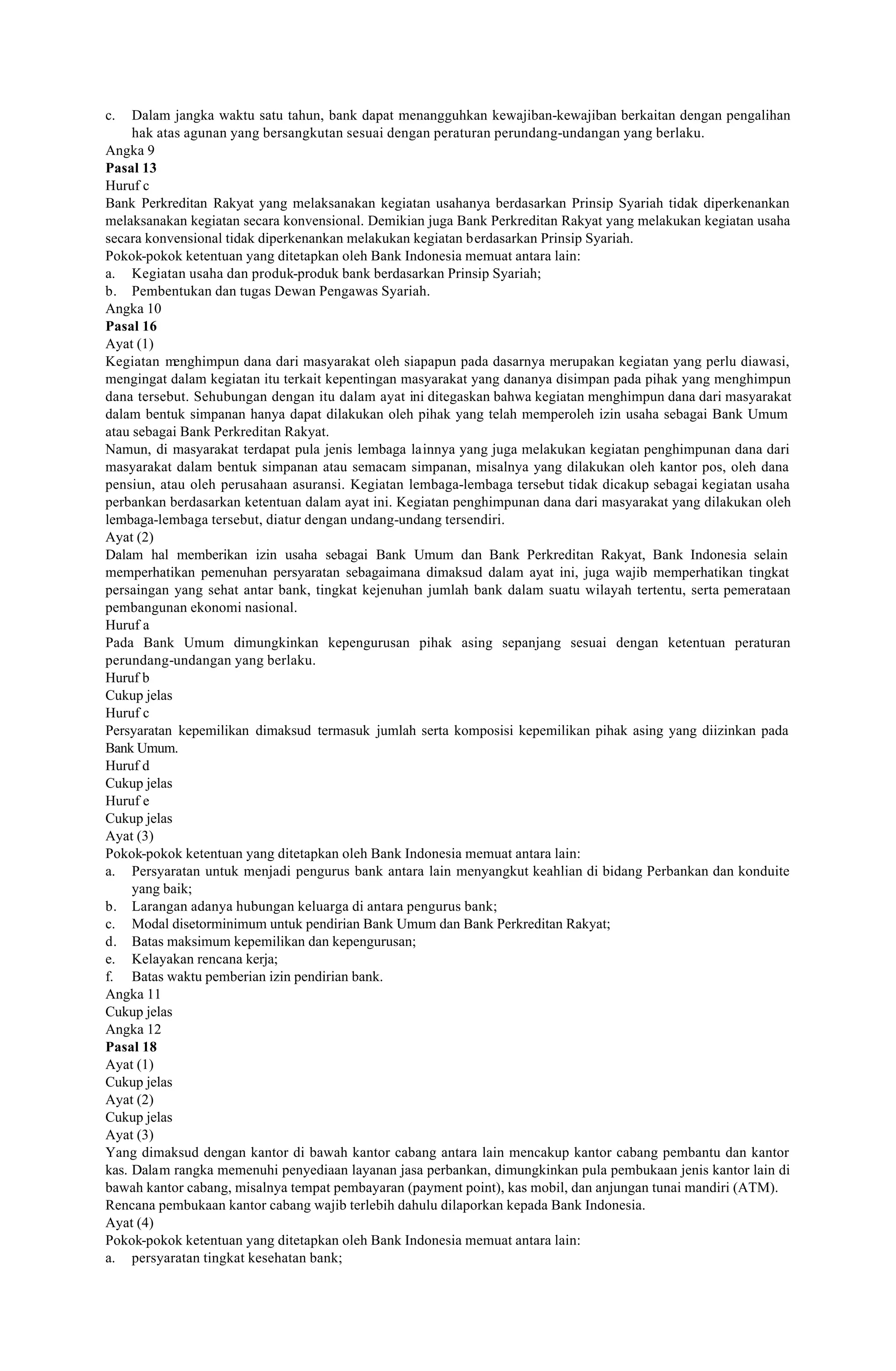 Uu nomor 10 tahun 1998 tentang perbankan | PDF