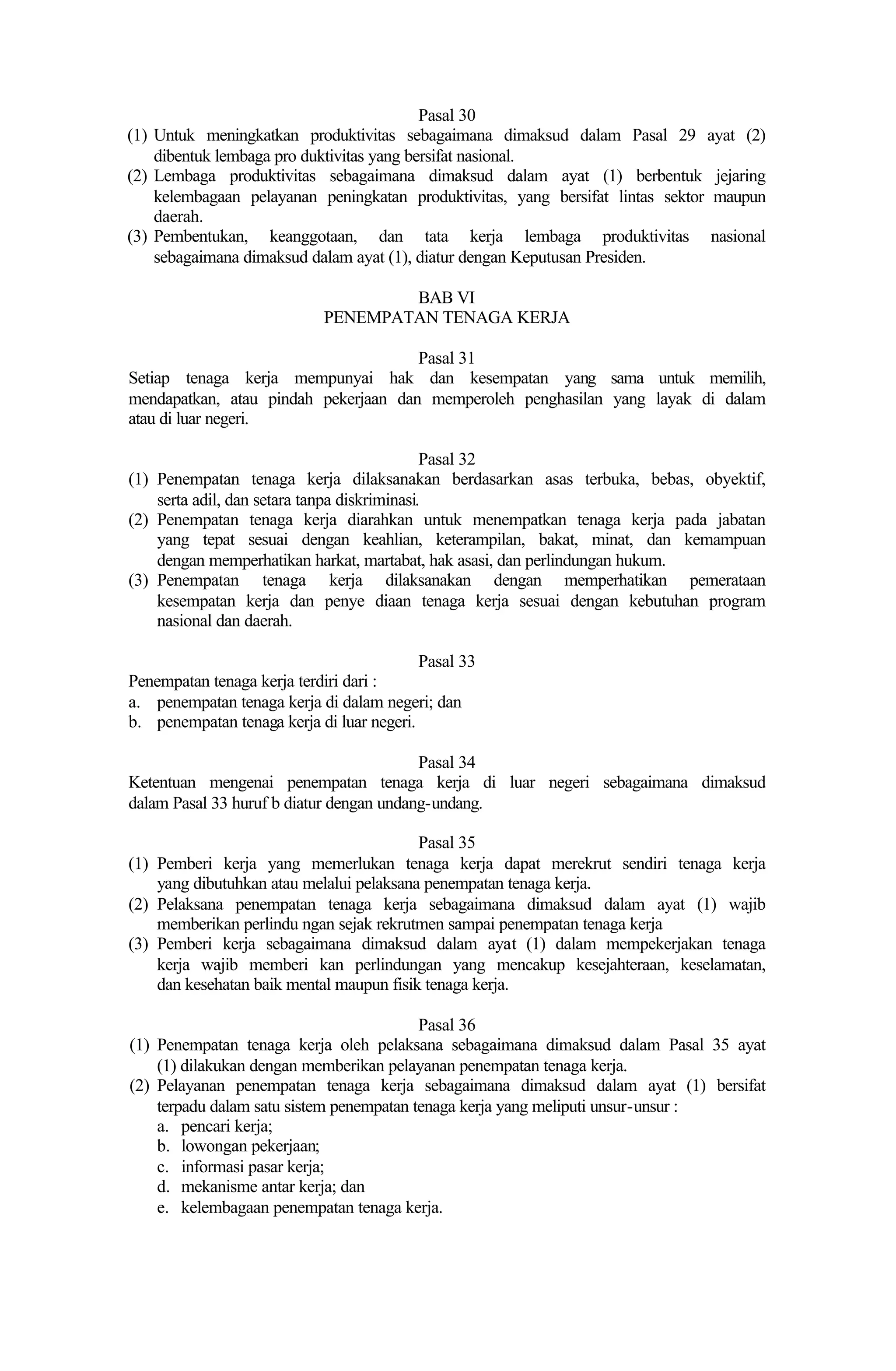 UU No 13 Tahun 2013 tentang Ketenaga Kerjaan | PDF