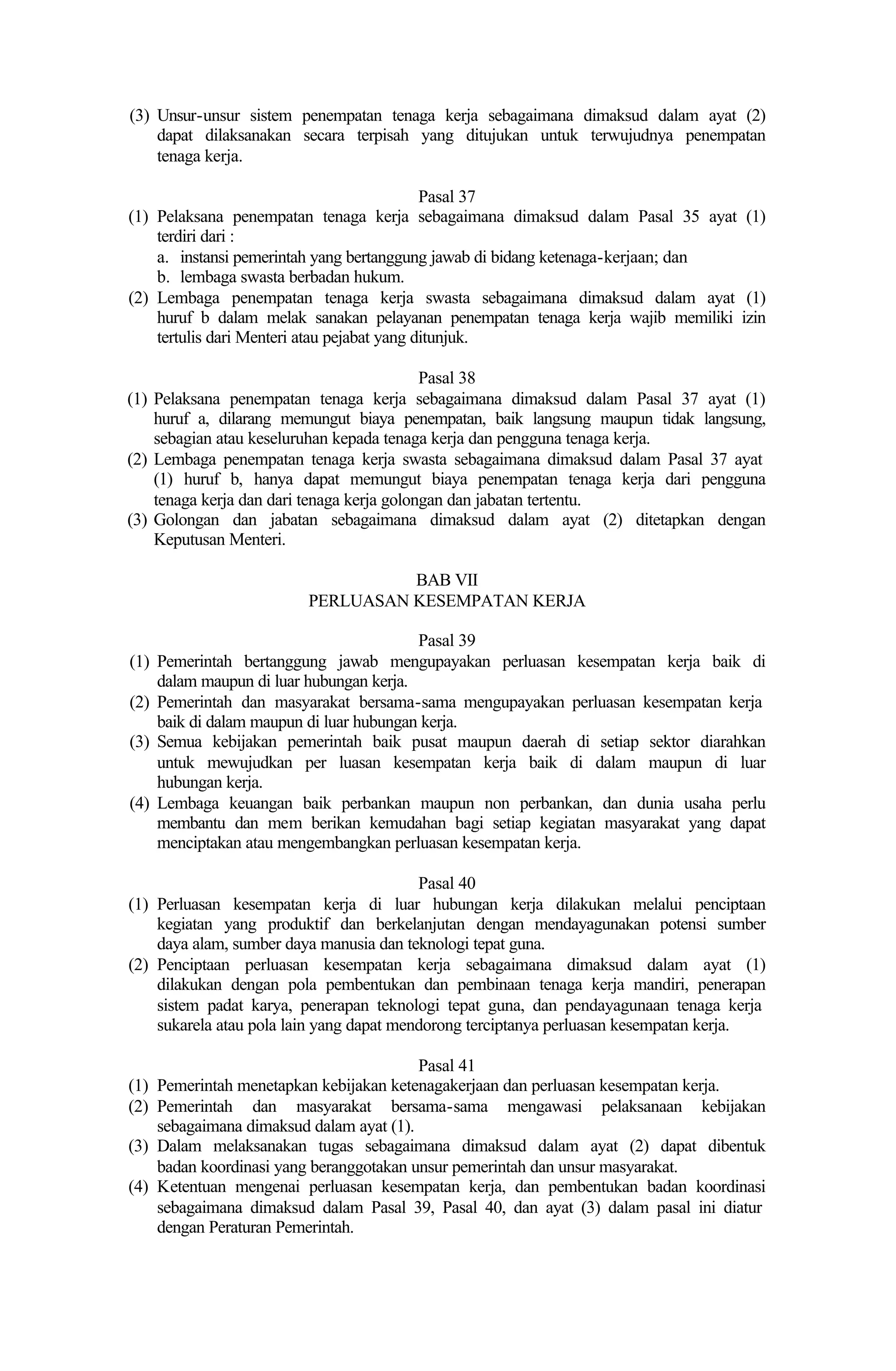 UU No 13 Tahun 2013 tentang Ketenaga Kerjaan | PDF