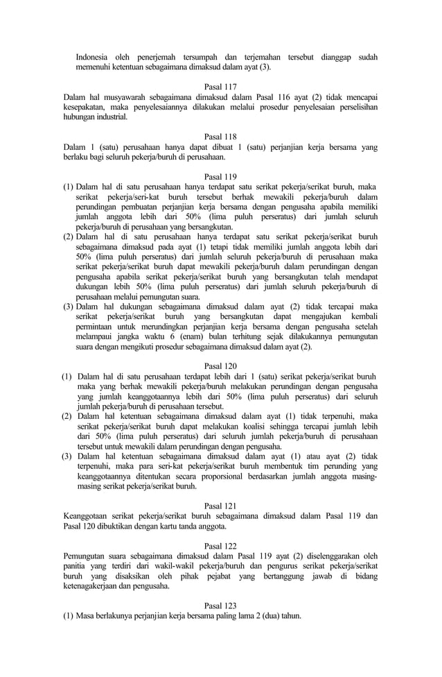 UU No 13 Tahun 2013 tentang Ketenaga Kerjaan | PDF