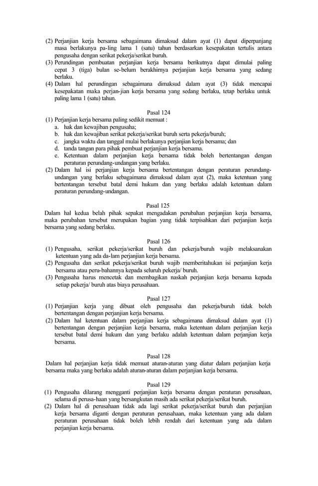 UU No 13 Tahun 2013 tentang Ketenaga Kerjaan | PDF