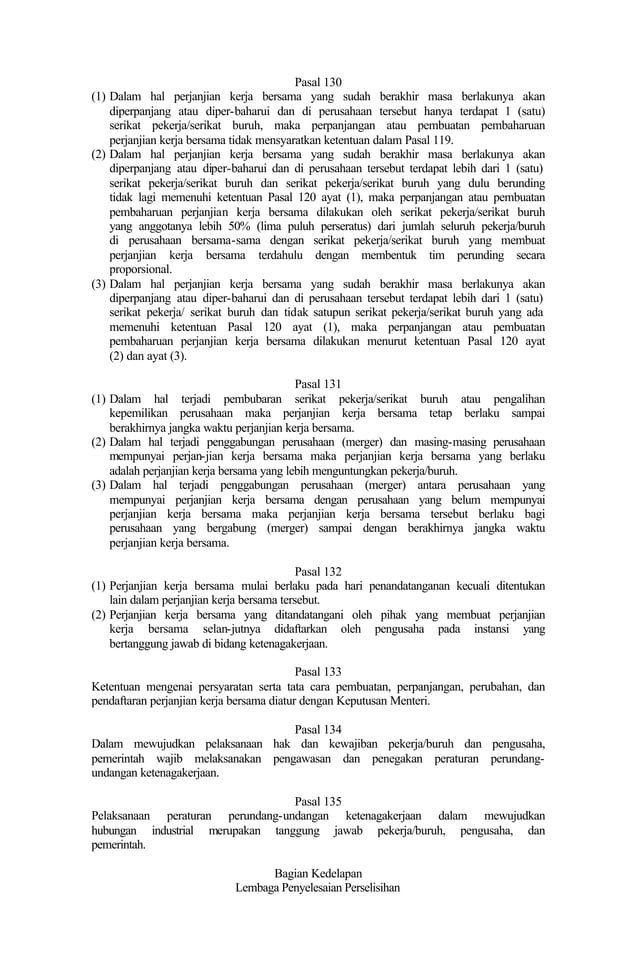 UU No 13 Tahun 2013 tentang Ketenaga Kerjaan | PDF