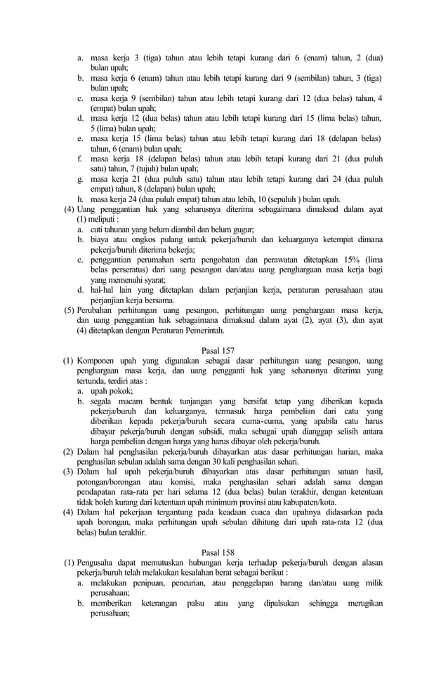 UU No 13 Tahun 2013 tentang Ketenaga Kerjaan | PDF