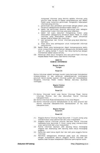 UU Nomor 14 Tahun 2008 Tentang Keterbukaan Informasi Publik | PDF