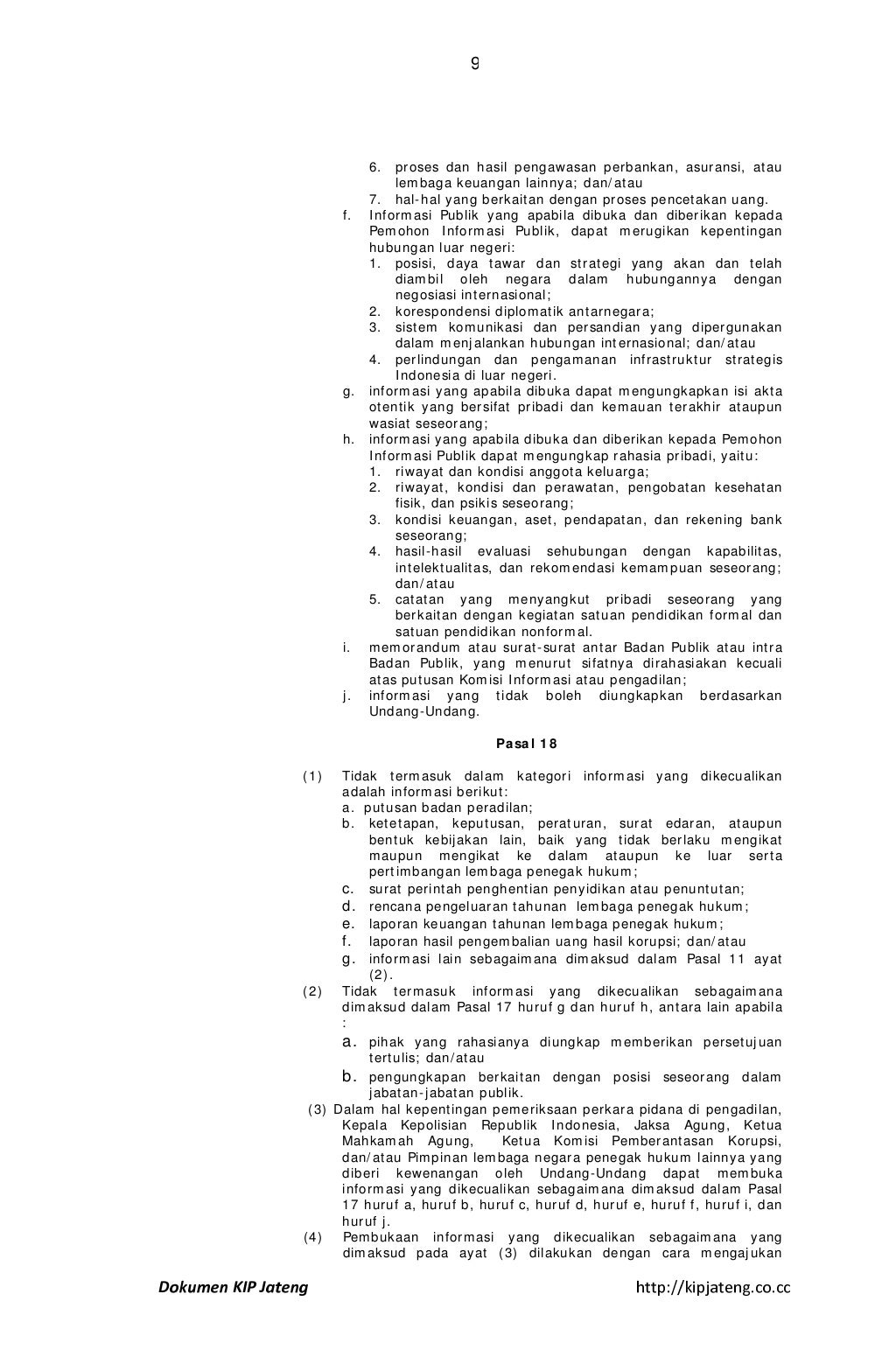 UU Nomor 14 Tahun 2008 Tentang Keterbukaan Informasi Publik