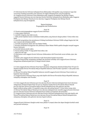 Uu nomor 14 tahun 2008 tentang keterbukaan informasi publik | PDF