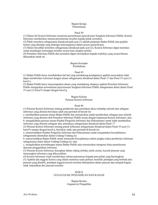 Uu nomor 14 tahun 2008 tentang keterbukaan informasi publik | PDF