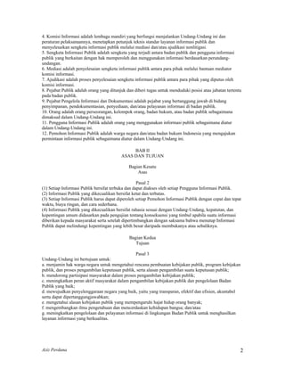 Uu nomor 14 tahun 2008 tentang keterbukaan informasi publik | PDF