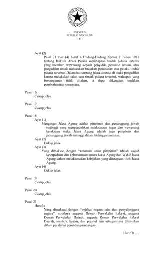 UU Nomor 16 Tahun 2004.pdf UNDANG-UNDANG REPUBLIK INDONESIA NOMOR 16 TAHUN 2004 TENTANG ...