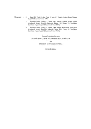 Uu nomor 16 tahun 2004 tentang kejaksaan republik indonesia | PDF
