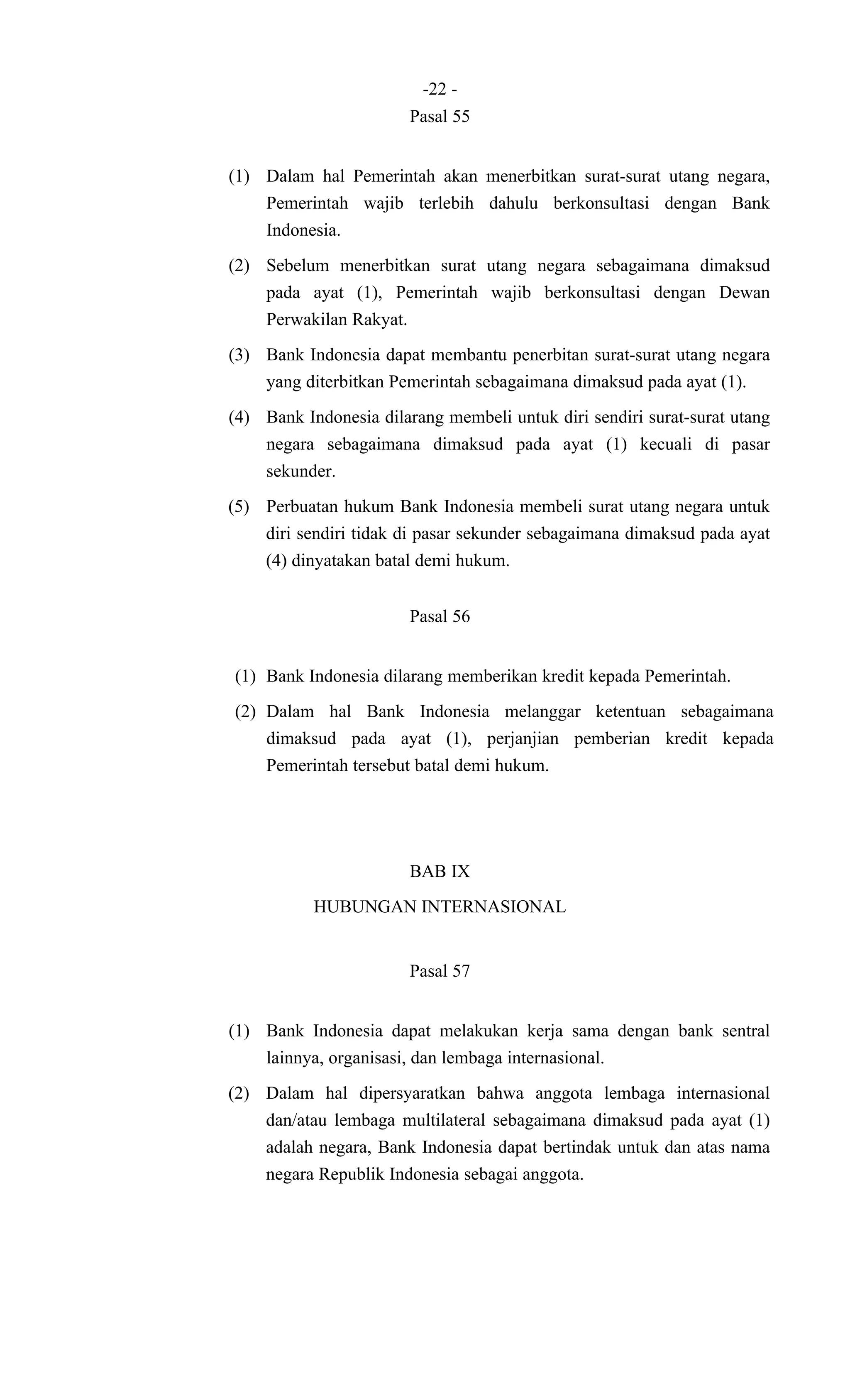 Uu nomor 23 tahun 1999 tentang bank indonesia | PDF