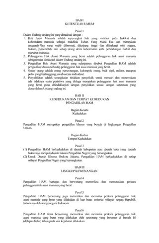 Uu nomor 26 tahun 2000 tentang pengadilan ham | PDF
