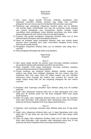 Uu nomor 26 tahun 2000 tentang pengadilan ham | PDF