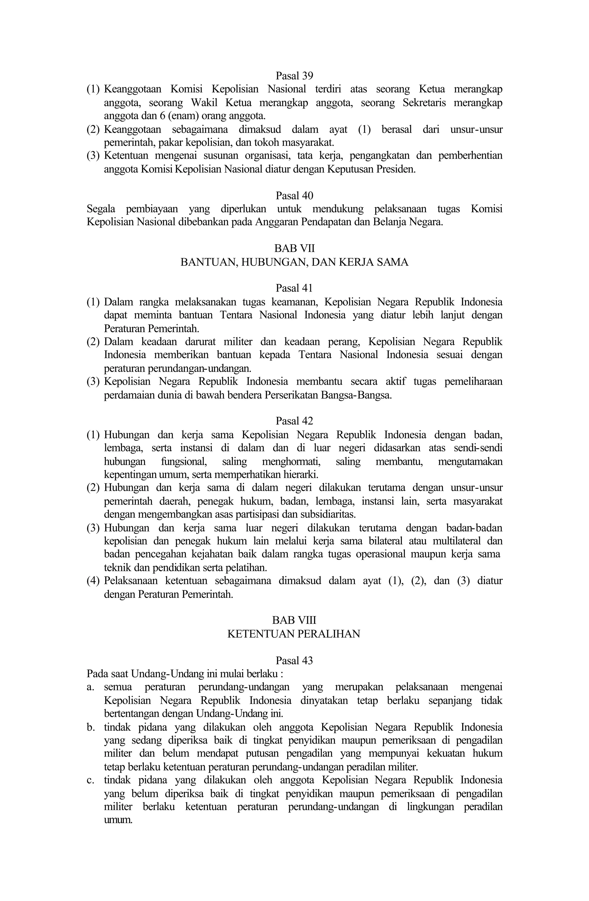 Uu nomor 2 tahun 2002 tentang kepolisian negara republik indonesia | PDF
