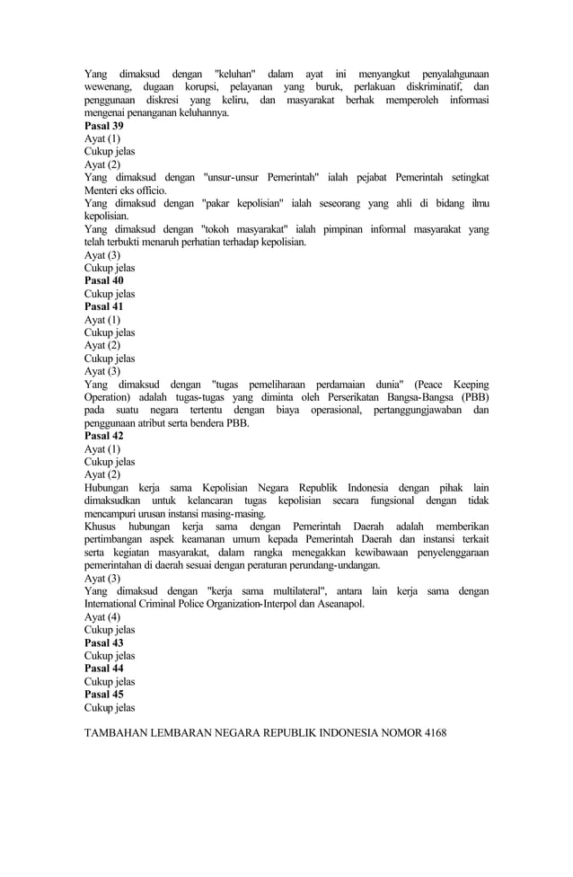 Uu nomor 2 tahun 2002 tentang kepolisian negara republik indonesia | PDF