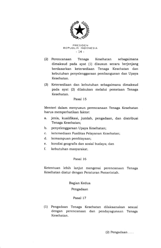 Uu nomor 36 tahun 2014 | PDF