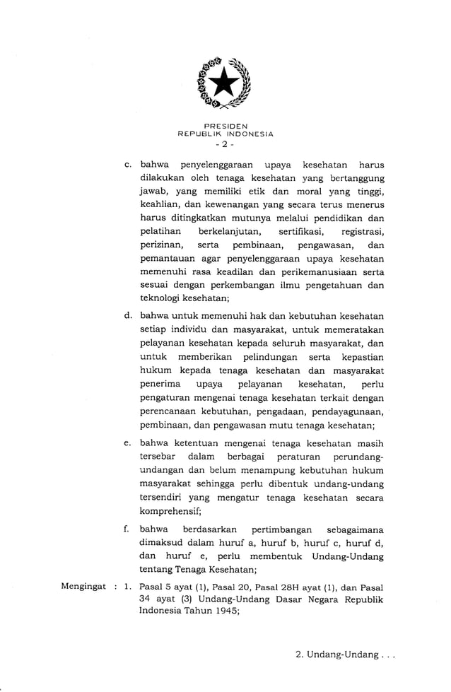 Uu nomor 36 tahun 2014 | PDF