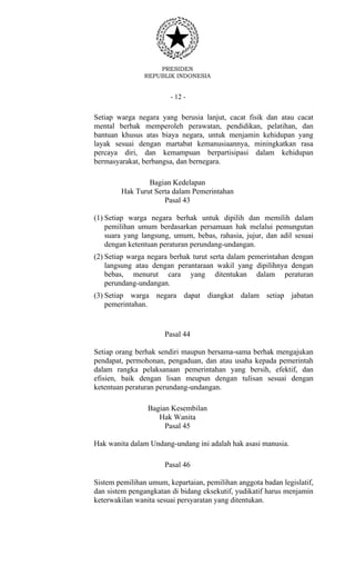 Undang Undang Negara Republik Indonesia Nomor 39 Tahun 1999 | PDF