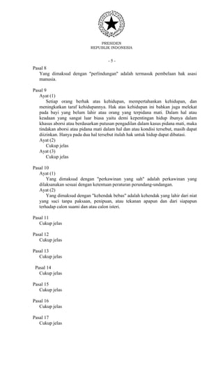 Undang Undang Negara Republik Indonesia Nomor 39 Tahun 1999 | PDF