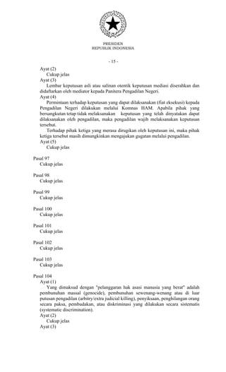 Undang Undang Negara Republik Indonesia Nomor 39 Tahun 1999 | PDF