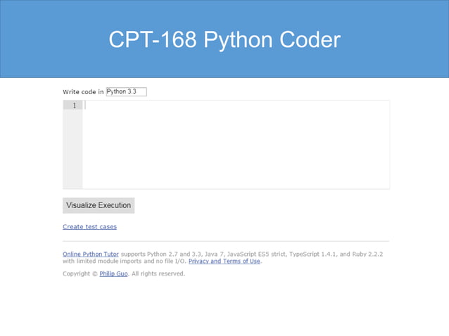 Cpt 168-python-coder | PPSX