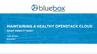 Maintaining a Healthy OpenStack Cloud: What does it take? | PPT