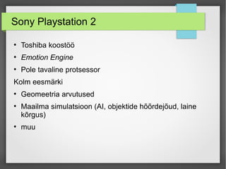 PS konsoolide protsessorid | PPT