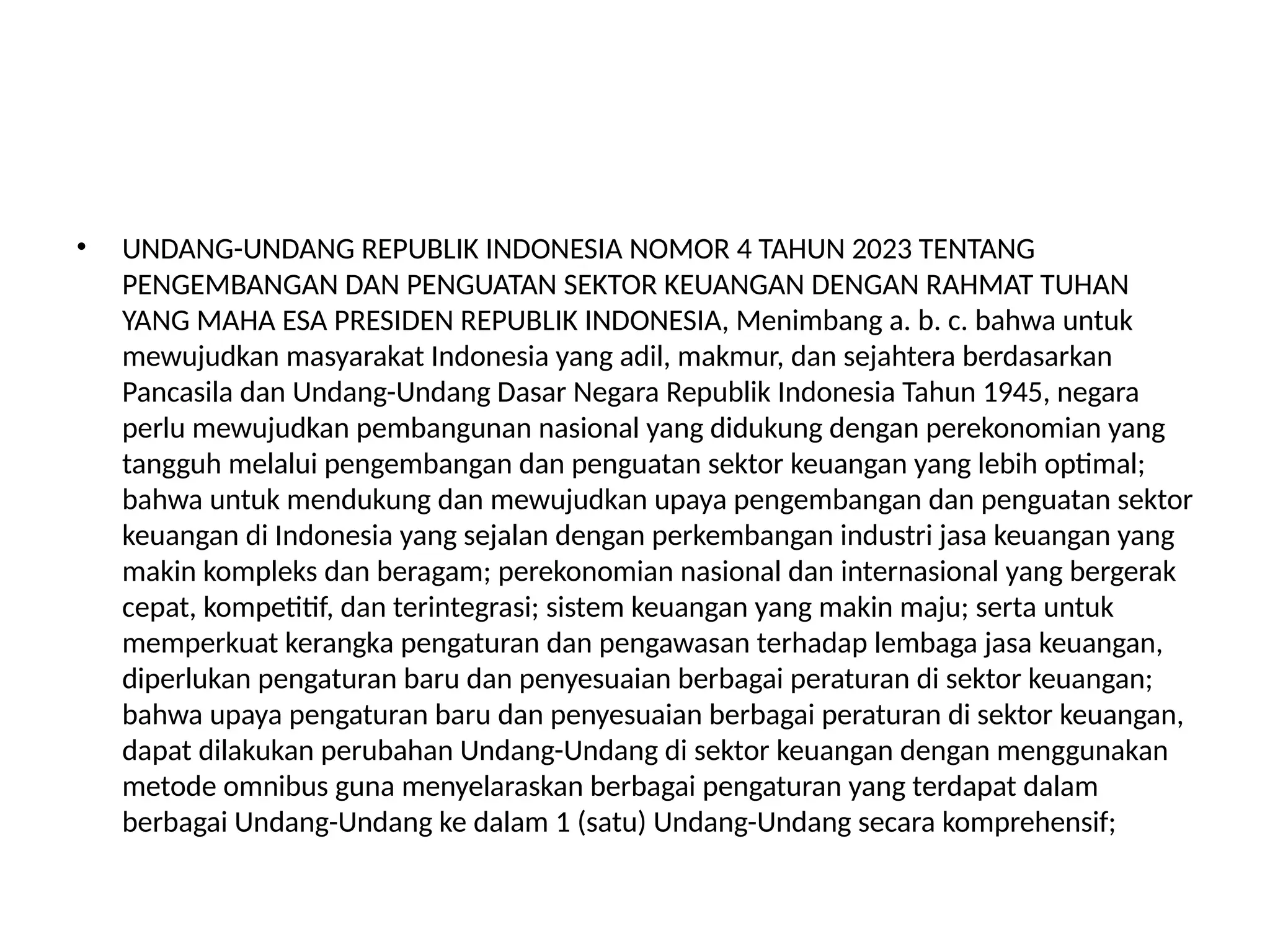 Undang Undang Republik Indonesia mengenai | PPTX