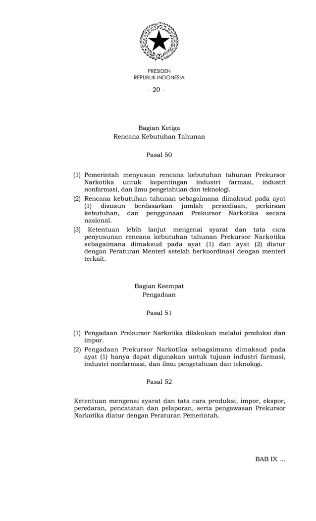 Uu tahun 2009 no. 35 tentang narkotika | PDF