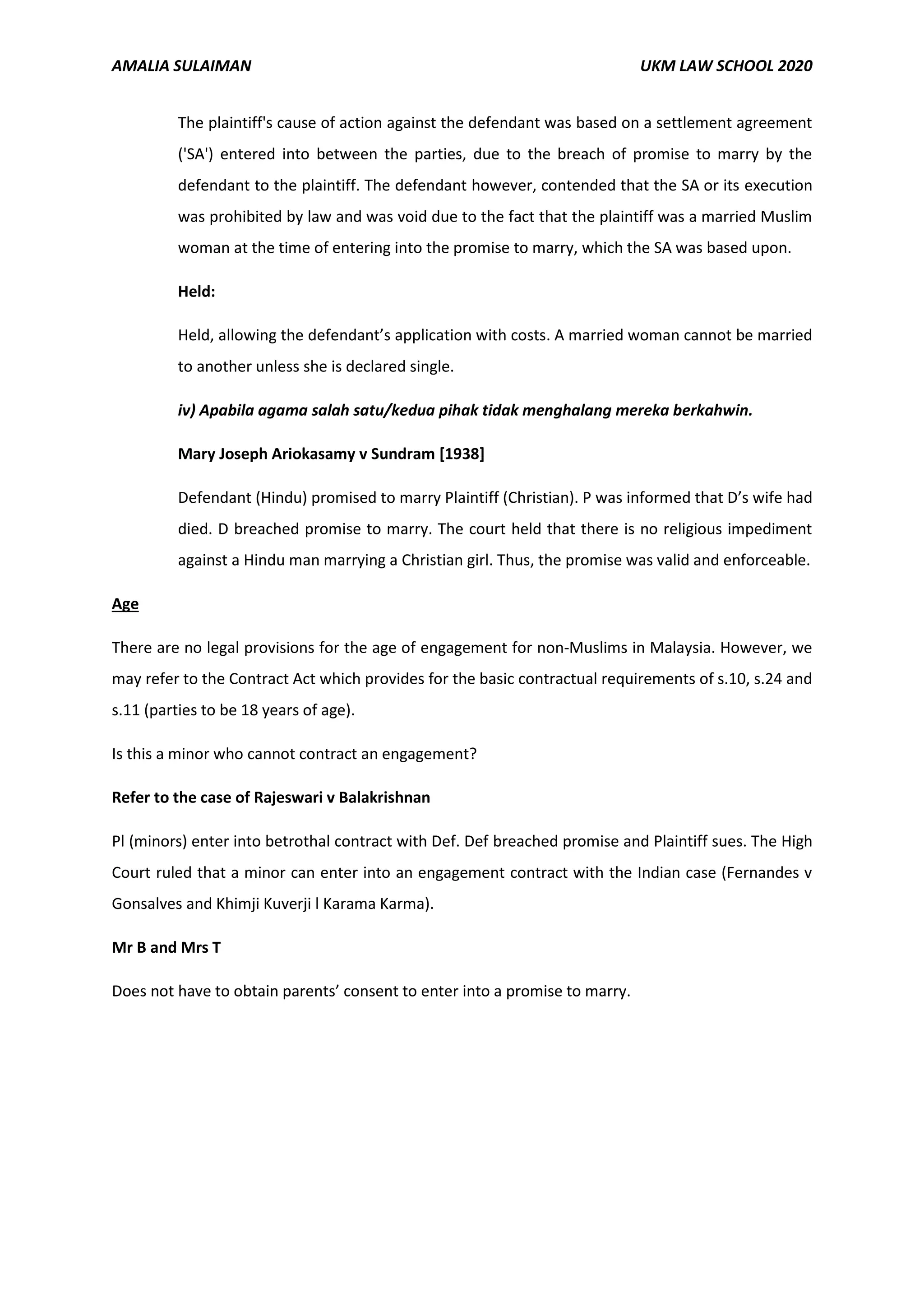 FAMILY LAW [betrothal notes] | PDF