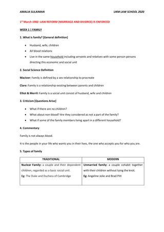 FAMILY LAW [what is family notes] | PDF