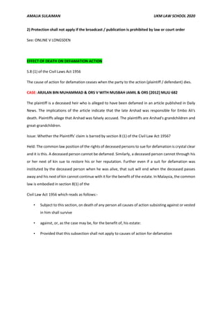 TORT II [defamation notes] | PDF