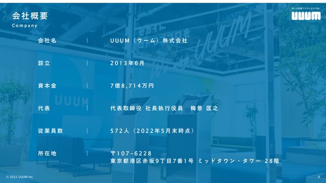 【UUUM株式会社】11期会社紹介資料 | PPTX