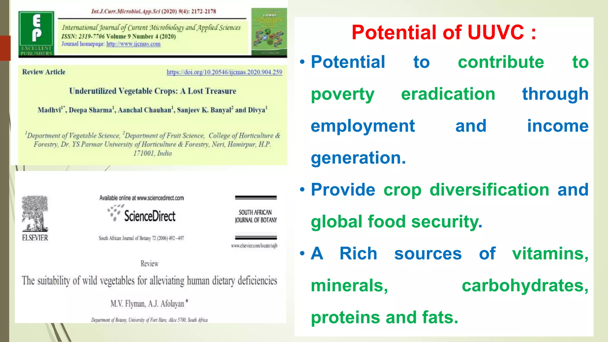 Underutilized Vegetable Crops | PPTX
