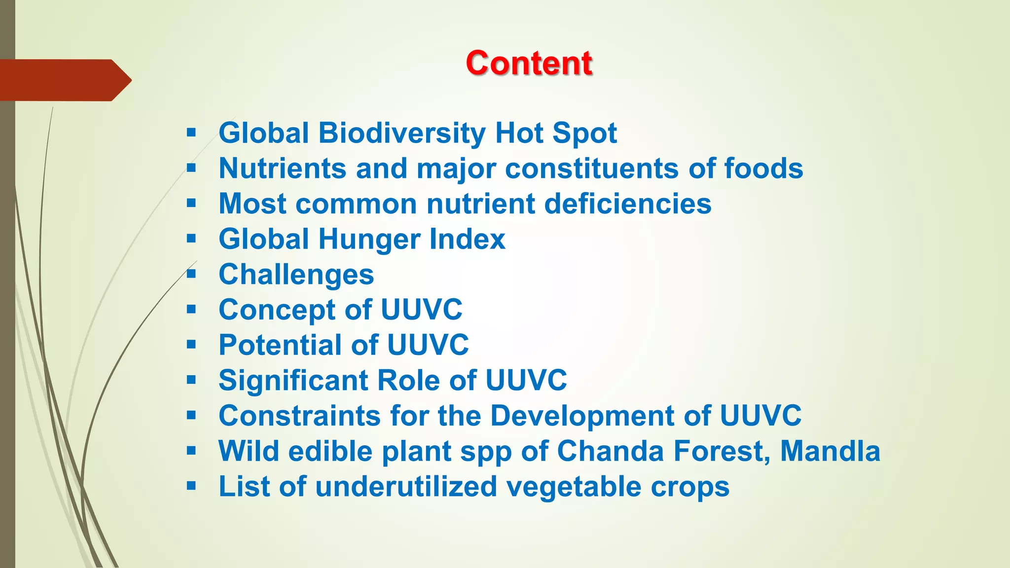 Underutilized Vegetable Crops | PPTX