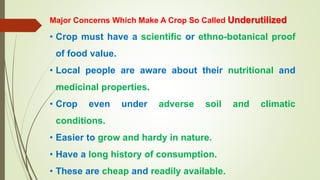 Underutilized Vegetable Crops | PPTX