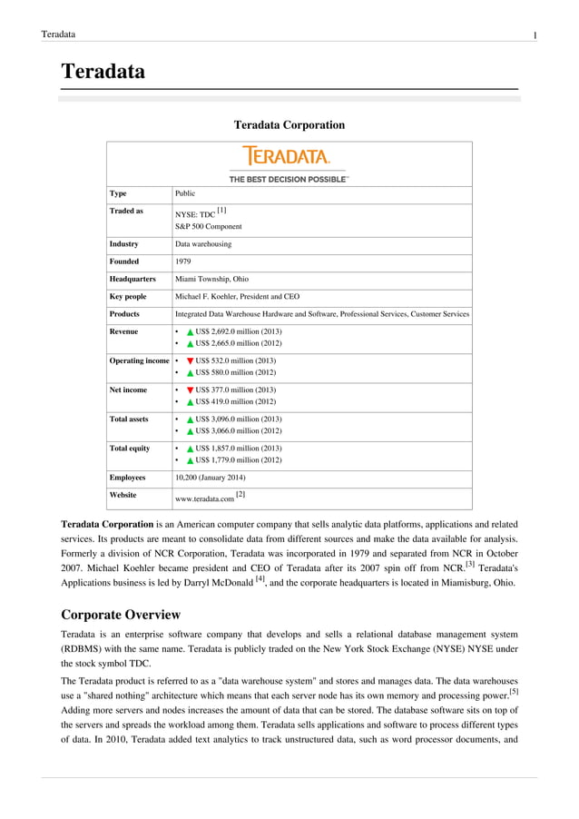 Teradata | PDF