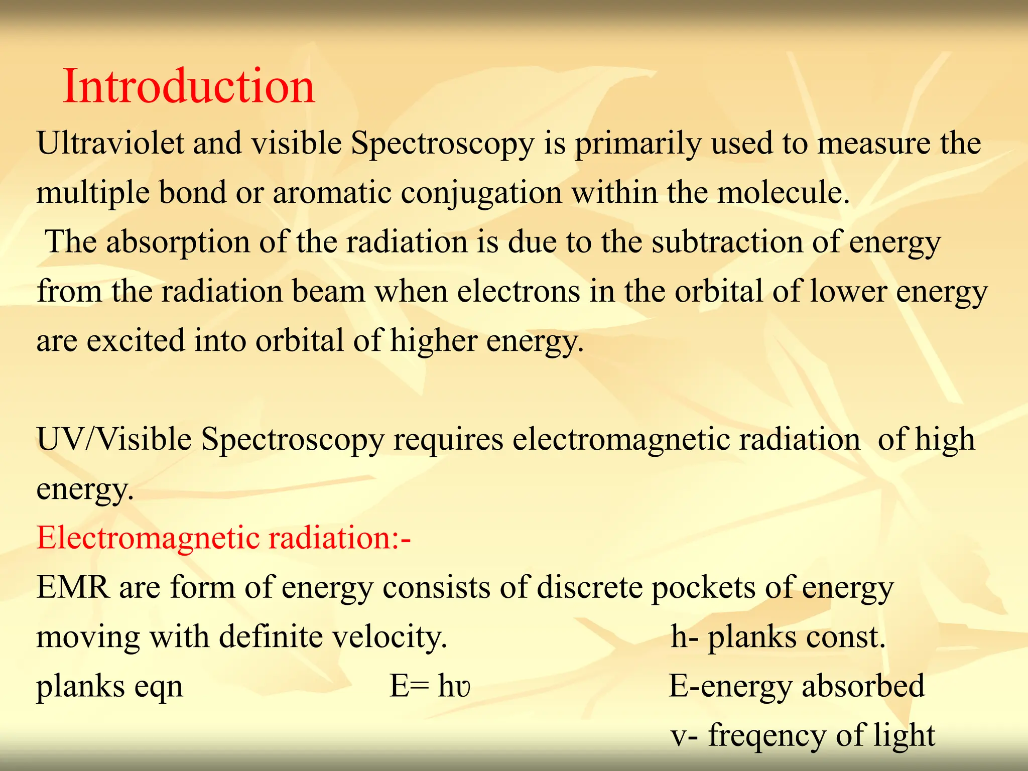 UV Visible spectroscopy, introduction, principles, applications | PPTX