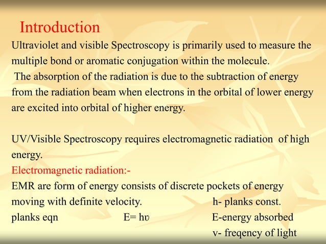 UV Visible spectroscopy, introduction, principles, applications | PPTX ...