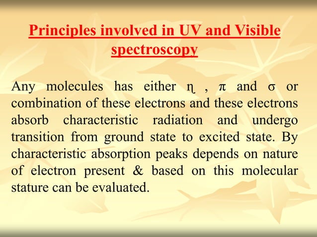 UV Visible spectroscopy, introduction, principles, applications | PPTX ...