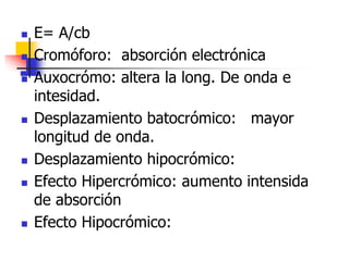 Entendiendo ultravioleta en análisis espectrofotómetrico | PPT