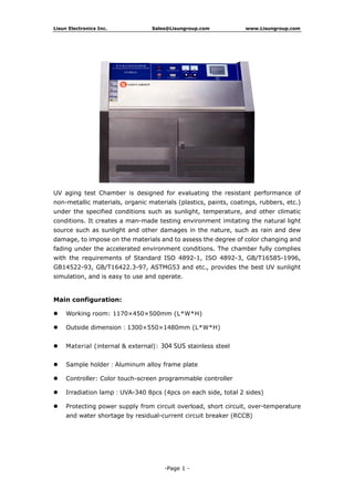 Uv aging-test-chamber | PDF
