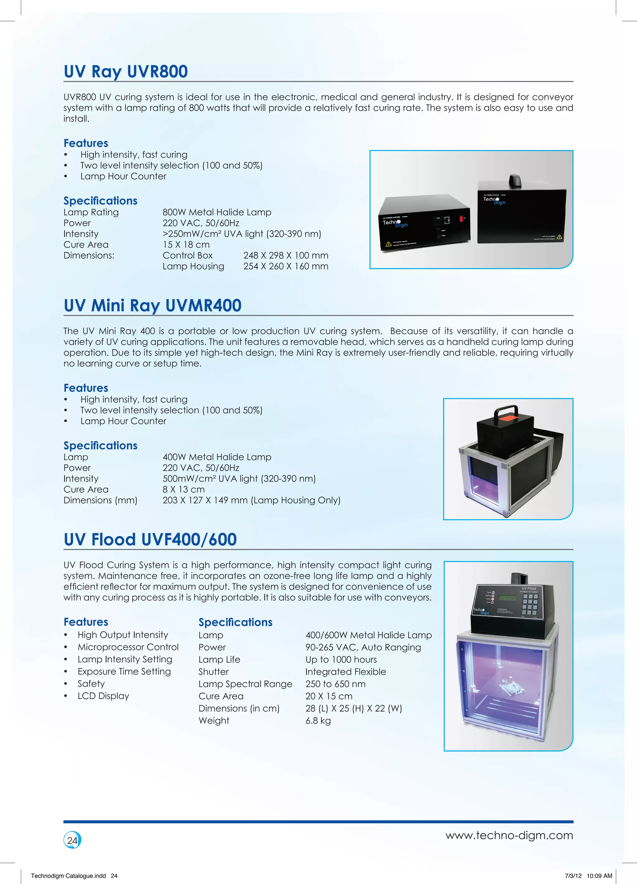 UV Curing System - Technodigm Innovation | PDF