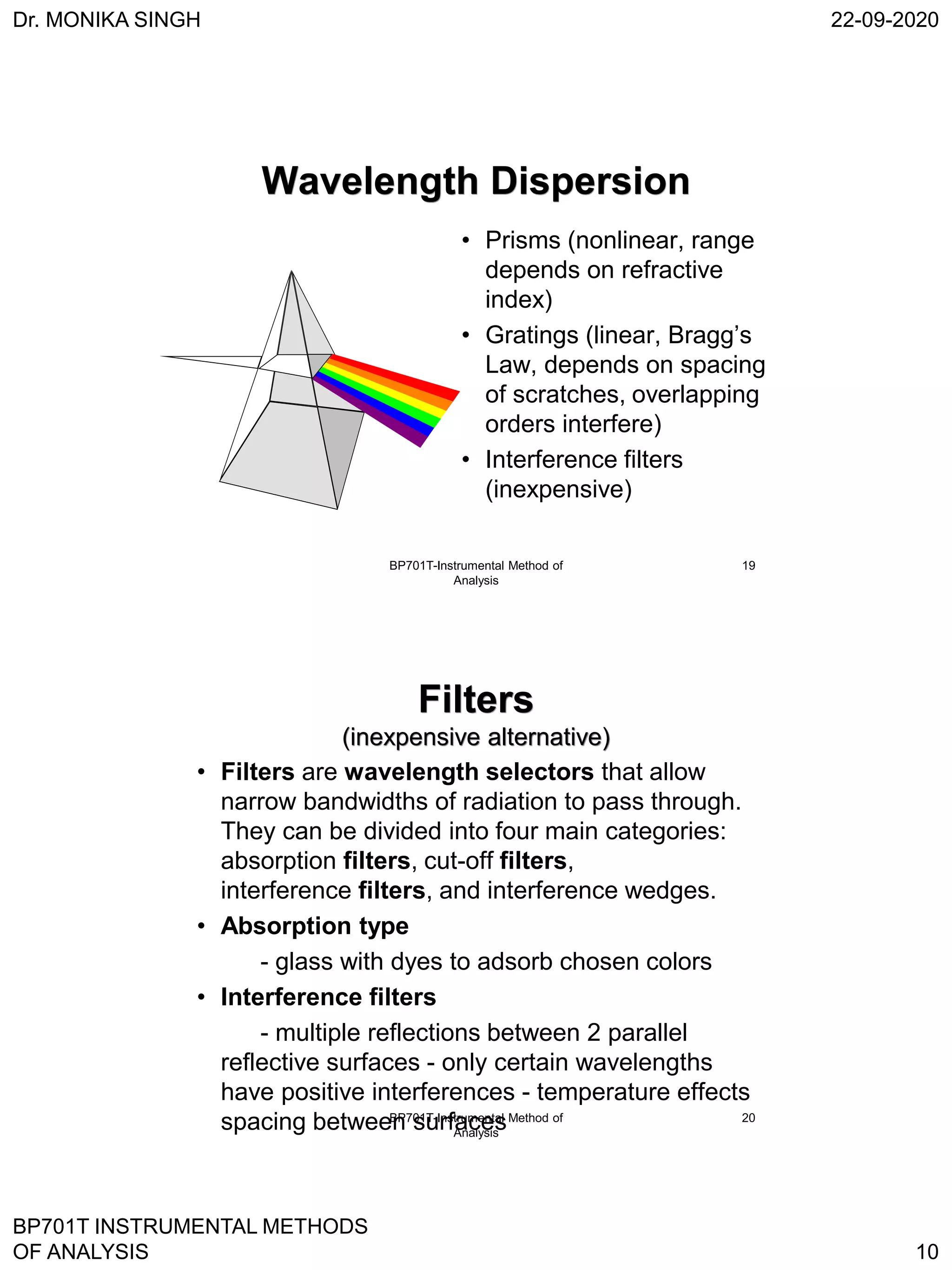 UV Visible spectroscopy Instrumentation by Dr. Monika Singh part-2 as per PCI syllabus | PDF