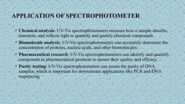 UV-VIS SPECTROPHOTOMETER, PRINCIPLE OF UV-VIS SPECTROPHOTOMETER ...
