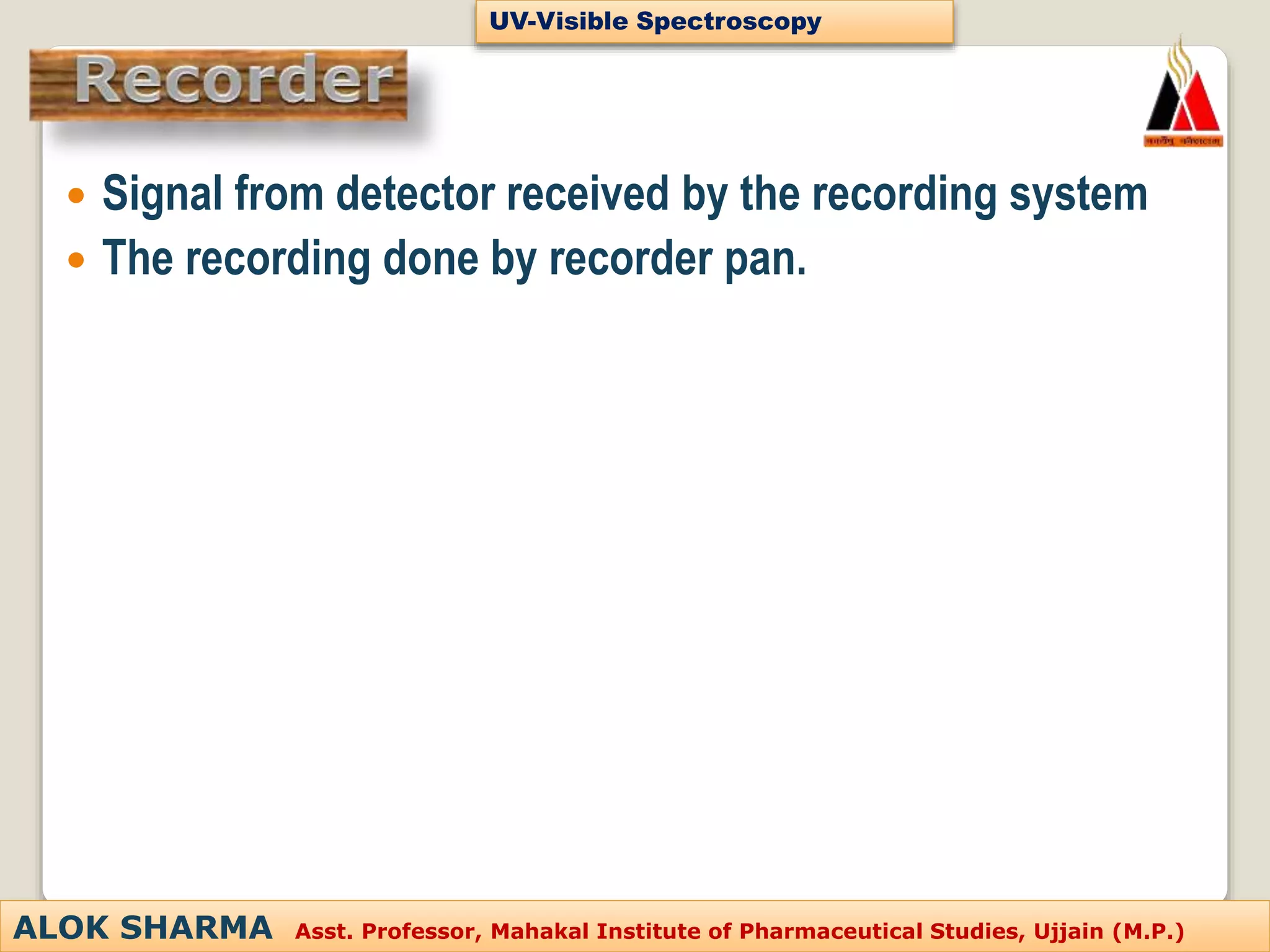 UV-visible spectroscopy | PPSX