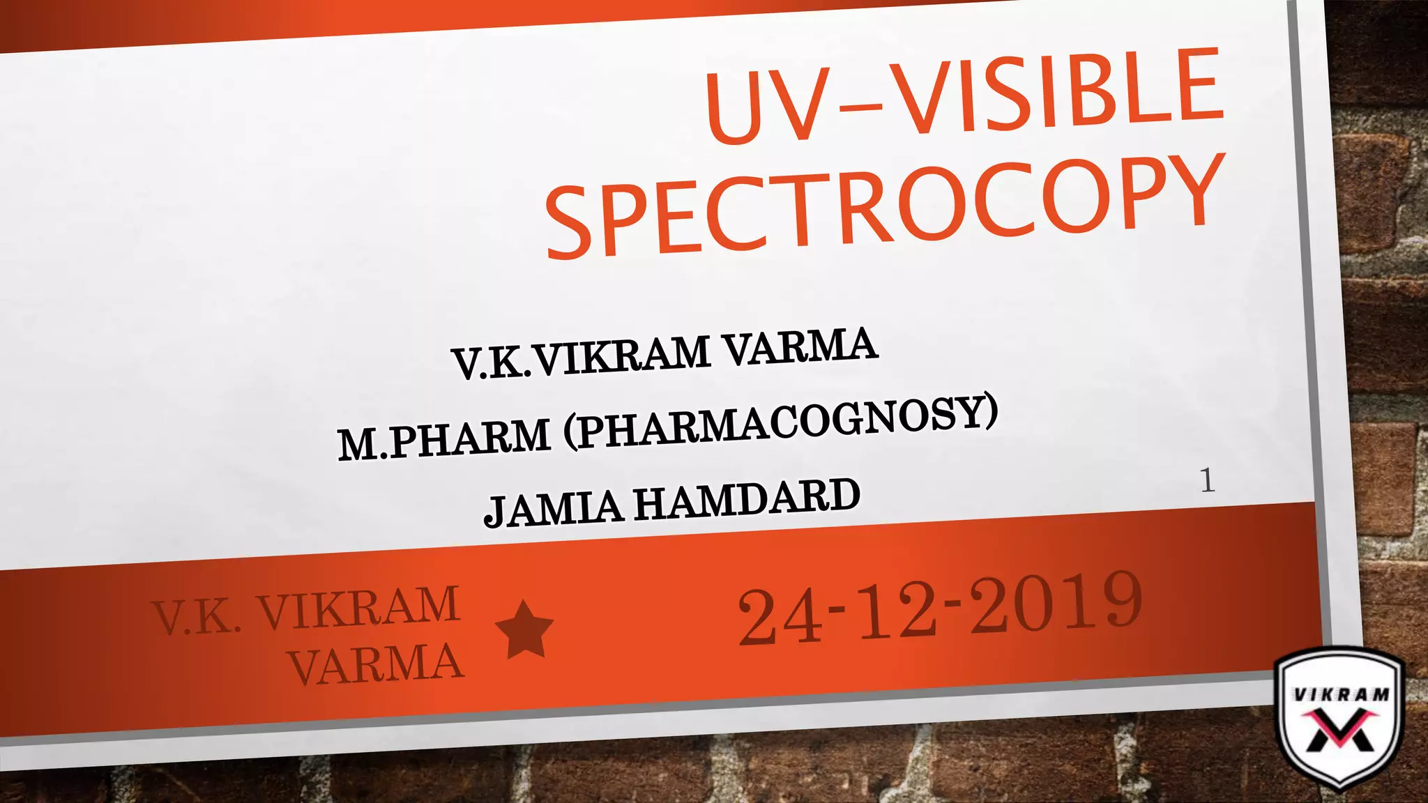 UV(Ultraviolet) visible spectroscopy (Analytical Technique) | PPTX | Chemistry | Science