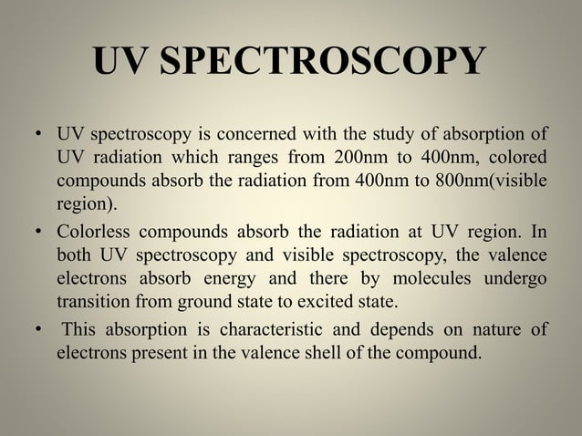 UV-Visible spectroscopy | PPTX