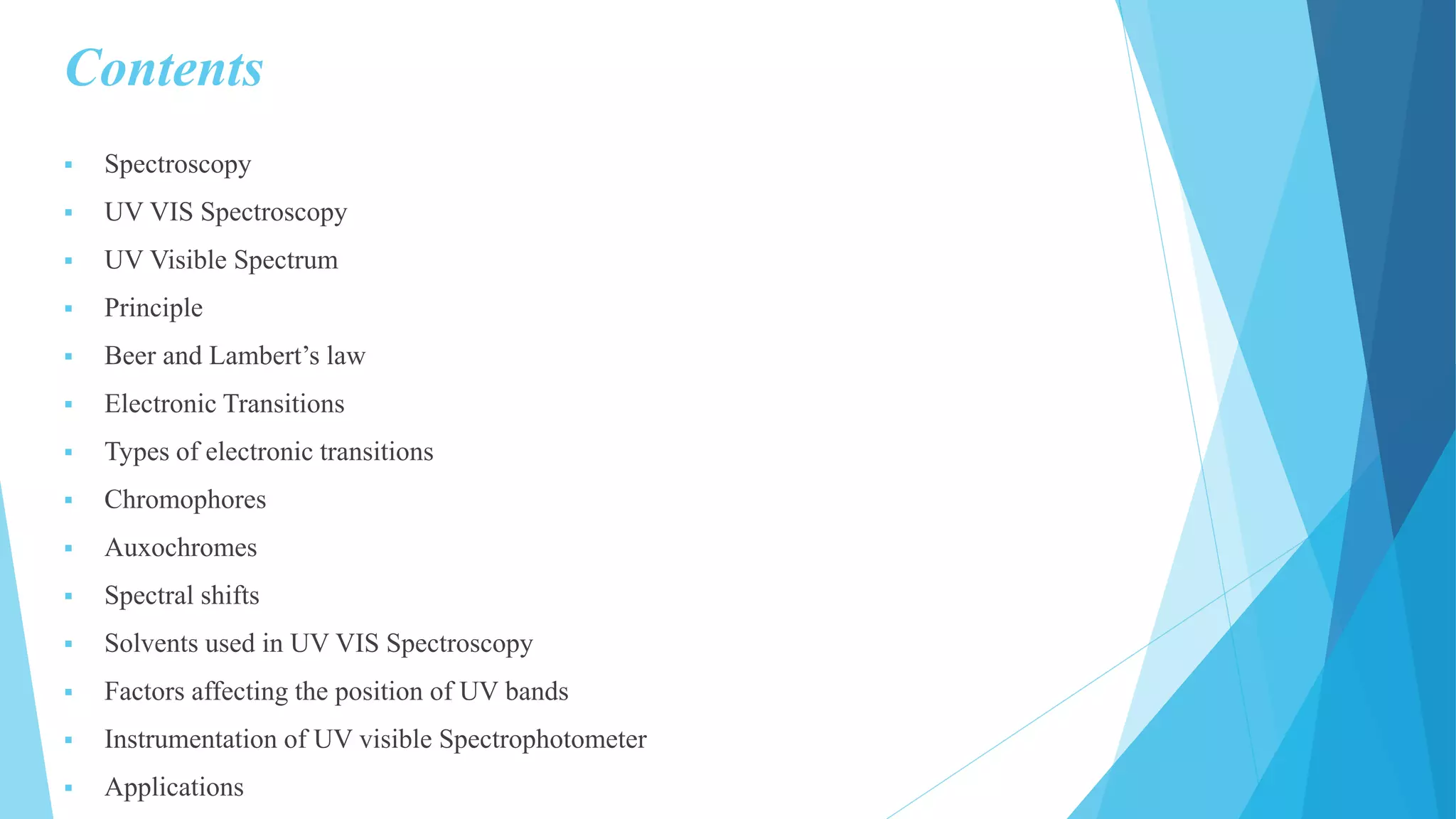 UV Visible Spectroscopy | PPTX